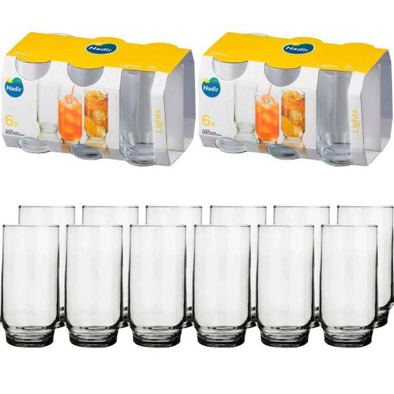 Jogo Copo Lights Agua Suco Vidro Long Drink 300ml Kit 12 Un - nadir - Copo de Água / Suco ...