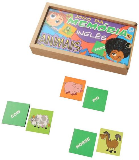 Jogo da Memoria de Animais em Ingles Simque - Jogos de Memória e ...
