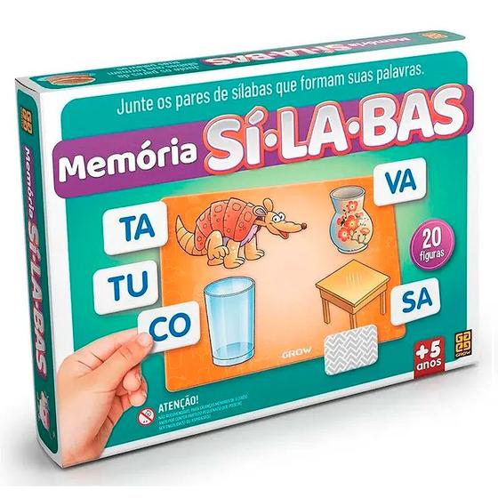 Jogo da Memória Sílabas 01698 - Grow - Jogos de Memória e Conhecimento ...