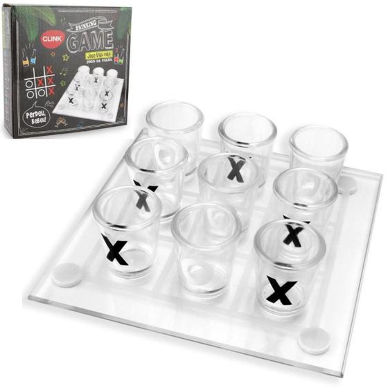 Jogo Da Velha Drink Game Tabuleiro De Vidro e Copo Acrílico - Clink ...