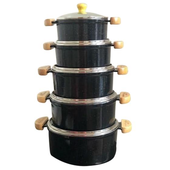 Jogo de 5 Panelas Caçarolas Alumínio Fundido Reforçado - Ingá - Jogo de ...