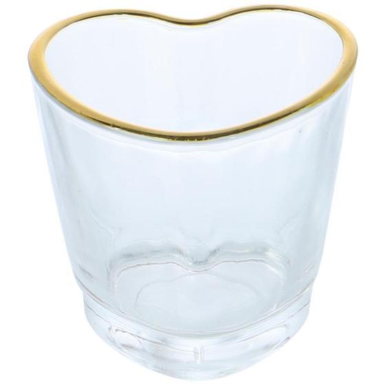 Jogo de 6 copos Love Shot para shot em vidro com borda dourada 45ml ...