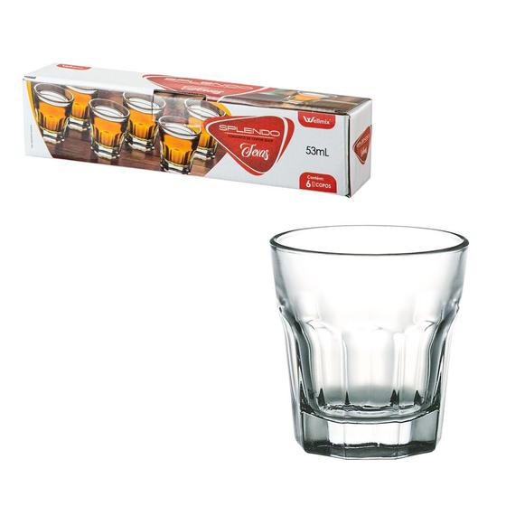 Jogo De 6 Copos Shot 53 Ml Vidro Para Drinks Bar - WELLMIX - Copo de ...