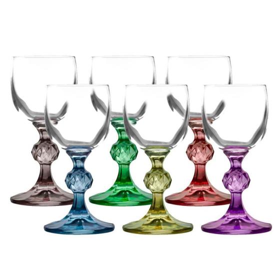 Jogo de 6 taças Claudia para Licor Colorida Cristal Bohemia - full fit ...