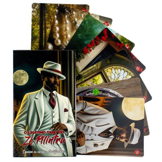 Jogo de Baralho Plastificado Completo Tarô do Malandro Zé Pilintra 36 Cartas Manual - Lua ...