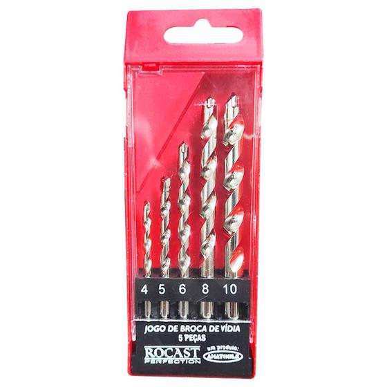 Jogo de Broca de Vídia para Concreto 05 Peças ROCAST - Broca - Magazine ...