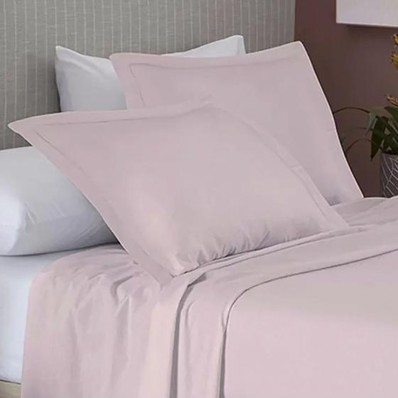 Jogo de Cama Solteiro Camesa Essencial Neo 100% Algodão Rosé 3 peças ...