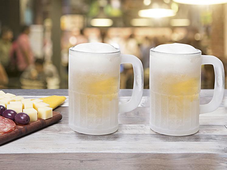 Jogo de Canecas de Chopp/Cerveja de Vidro - 355ml 2 Peças Out 1706902C2 ...