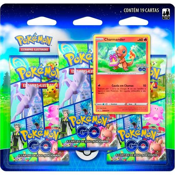Jogo de Cartas - Pokemon Go - Blister Triplo - 19 Cartas - Charmander ...