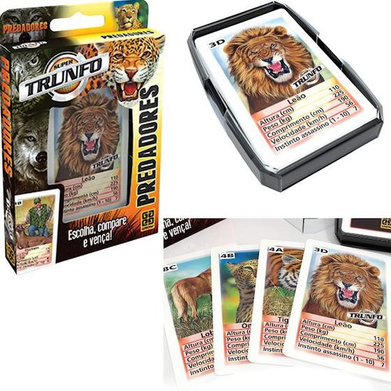 Jogo De Cartas Super Trunfo Predadores Card Game Grow - Deck de Cartas ...