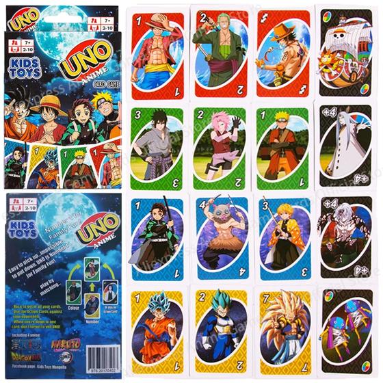 Jogo De Cartas Uno Anime Naruto One Picie Dragon Ball Raro - JSK - Deck ...