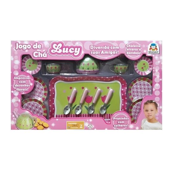 Jogo de Chá Infantil Brinquedo Cozinha de Metal Lucy 9000 - Braskit ...