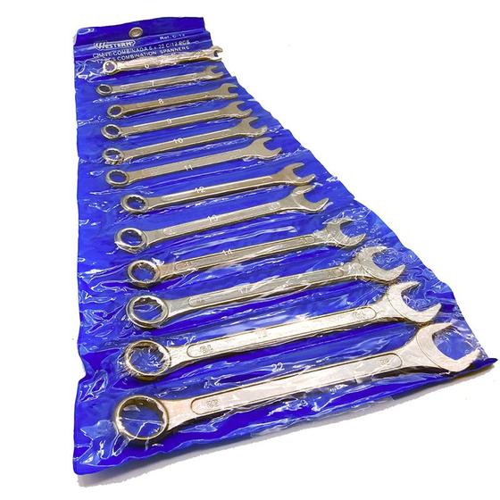 Jogo De Chave Combinada Estriada e Boca 6 A 22 Mm 12 Peças estrela ...