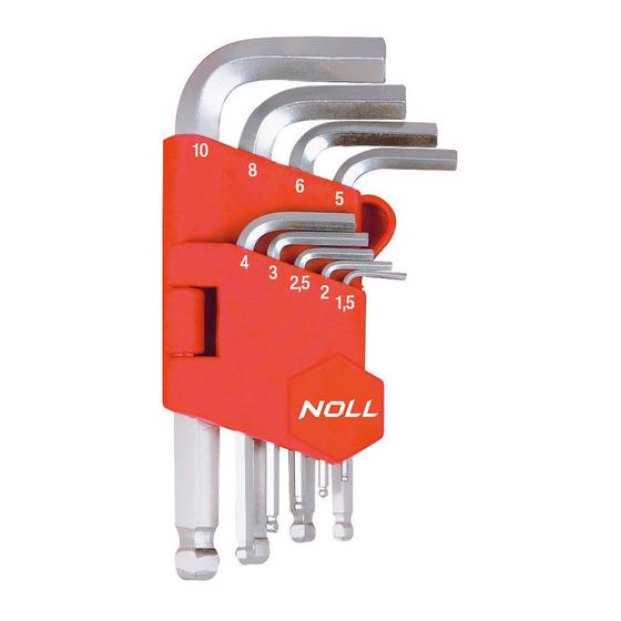 Jogo de Chaves Allen Abauladas Noll com 9 peças - 1,5 a 10mm - Chave ...