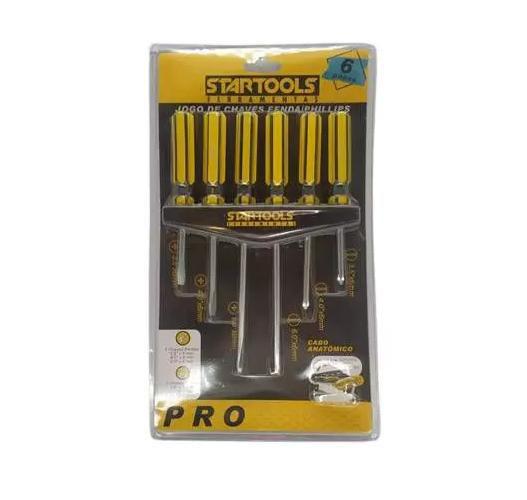 Jogo de chaves fenda/phillips c/6 pcs e suporte - startools - Jogo de Chave de Fenda e Philips ...