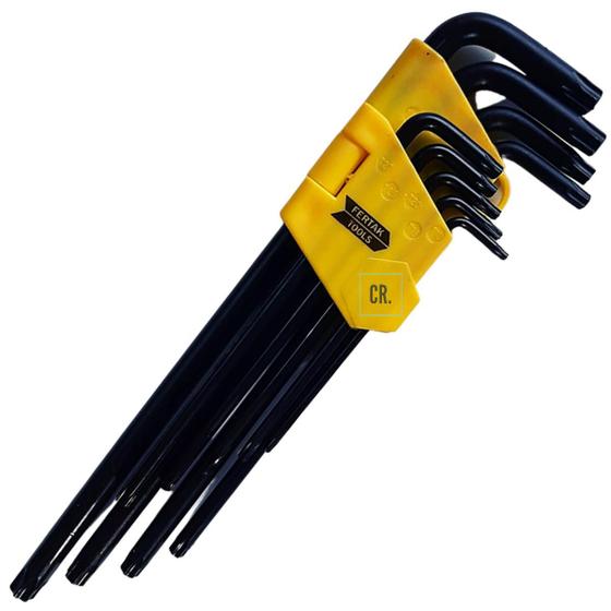 Jogo de Chaves Torx Fertak Tools 9 Peças Em Aço Cromo Vanadium Extra ...