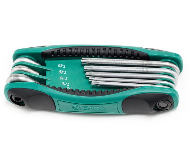 Jogo De Chaves Torx T9 A T40 Com Furo Guia Tipo Canivete - Sata - Chave ...