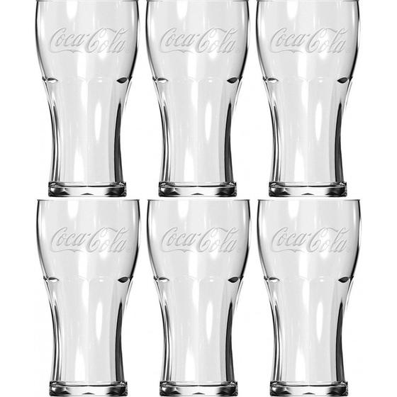 Jogo de Copo Contour Coca-Cola Cristal 473ml Vidro 6 Pç - Nadir ...