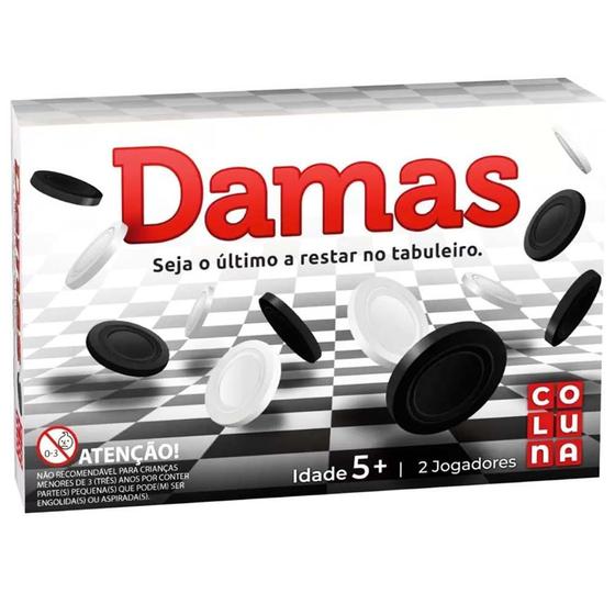 Jogo de Damas Coluna - Jogo de Dominó, Dama e Xadrez - Magazine Luiza