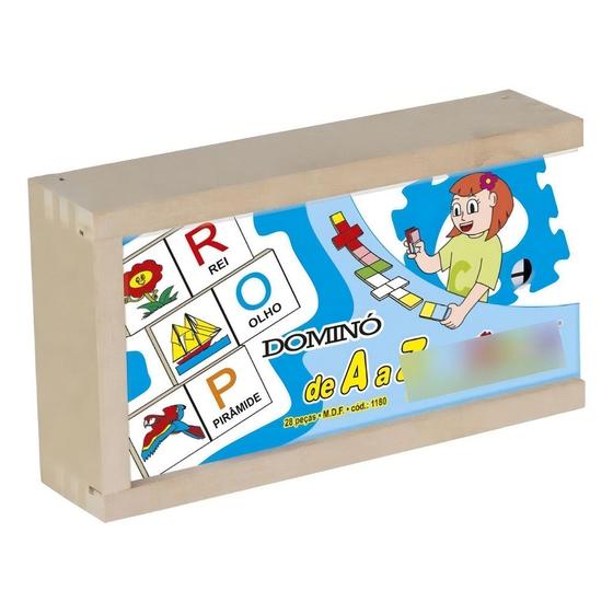 Jogo De Dominó Do A Ao Z Com 28 Peças Em Madeira Carlu -1180 - Carlu ...