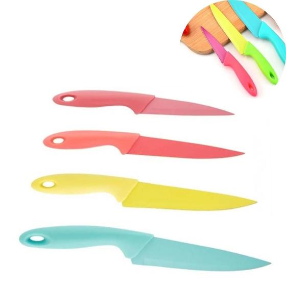 Jogo de Facas de Cozinha Coloridas de Aço Inox 4 Tamanhos - Clink ...