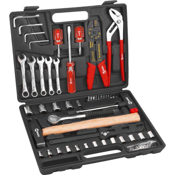 Jogo de Ferramentas 100 Peças de Aço Carbono com Maleta NOVE54 - Kit ...