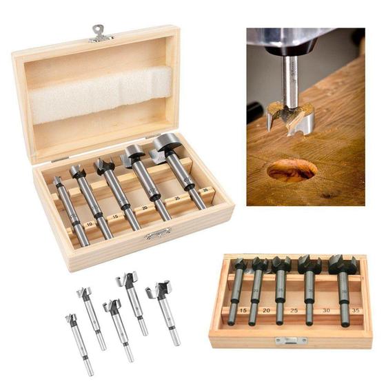 Jogo de Fresas Forstner para Madeira 10 a 35MM com 5 Peças - Eda ...