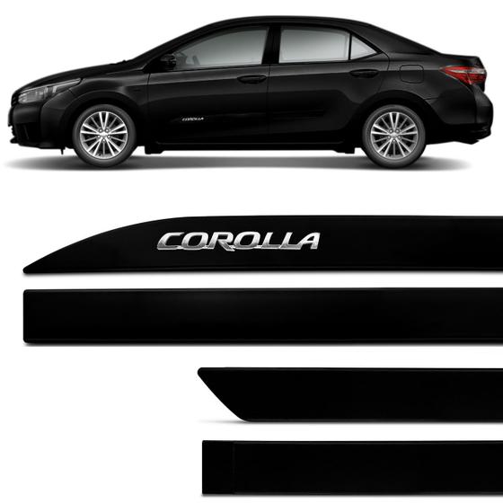 Jogo de Friso Lateral Corolla 2008 a 2020 Preto Eclipse Facão Grafia ...
