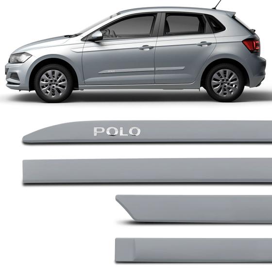 Jogo de Friso Lateral Novo Polo 2018 a 2020 Prata Sirius Facão com ...