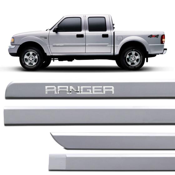 Jogo de Friso Lateral Ranger 2005 a 2020 Prata Lunar Largo com Grafia ...