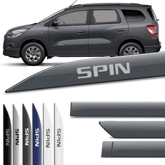 Jogo de Friso Lateral Spin 2012 a 2020 PCD Facão Preto Prata Branco ...