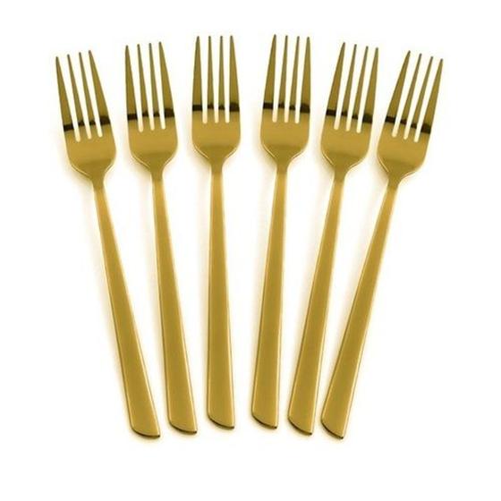 Jogo De Garfo Dourado De Luxo Elegante - GFR - Garfos - Magazine Luiza