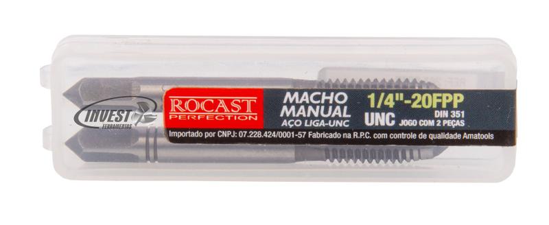 Jogo De Macho Manual Rocast Aço Liga 1/4 - 18 Rosca Grossa - Vira Macho ...