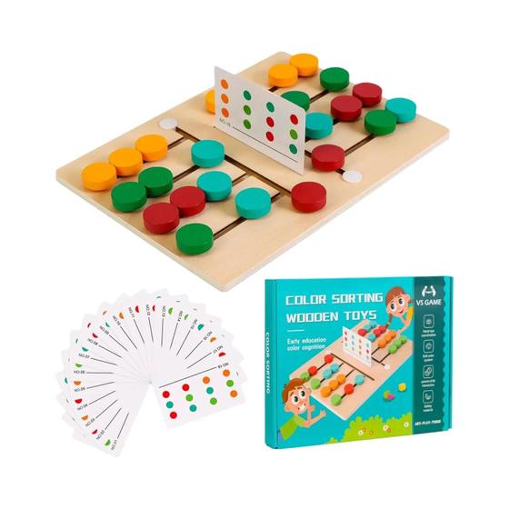 Jogo De Memória Montessori Com Correspondência De Cores, Quebra-Cabeça ...