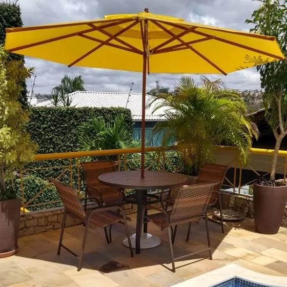 Jogo De Mesa 4 Cadeiras Aluminio E Guarda Sol Para Piscina - Sarah ...