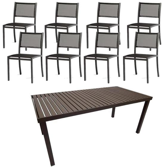 Jogo de Mesa Retangular 8 Lugares para Sala Jantar e Jardim - Sarah ...