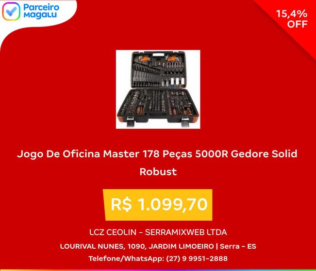 Jogo De Oficina Master 178 Peças 5000R Gedore Solid Robust - Kit ...