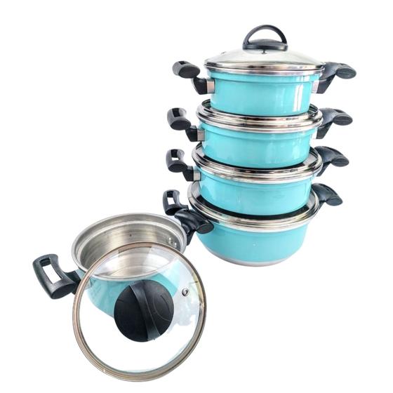 Jogo de Panela Alumínio Elegance 5 Peças Com Tampa de Vidro - Tenesin ...