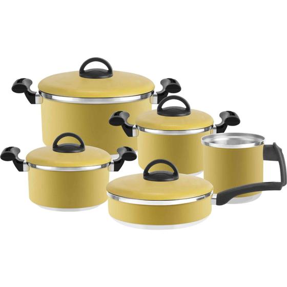 Jogo de Panelas 5 peças Color Cor Amarelo - Canal livre - Jogo de ...