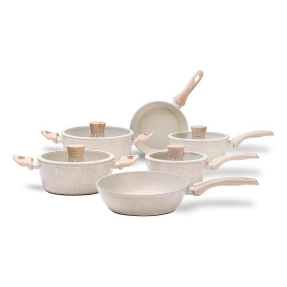 Jogo de Panelas 6 Peças Ceramic Life Sirius Vanilla Brinox - Jogo de ...