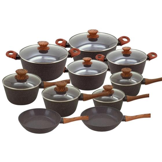Jogo de Panelas Antiaderente Ceramica Cooktop Fogão Indução Kit 10 ...