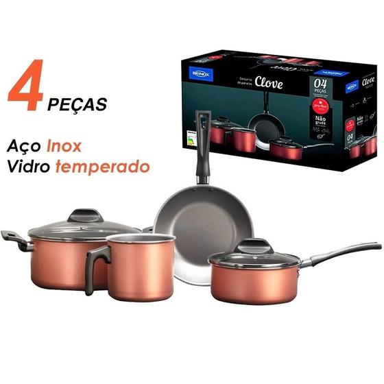 Jogo de panelas clove 4pcs cobre 7111/403 brinox - Jogo de Panelas ...