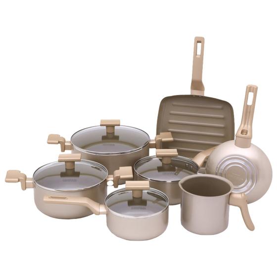 Jogo De Panelas Com 7 Peças Sartin Cook Mimo Style Antiaderente ...