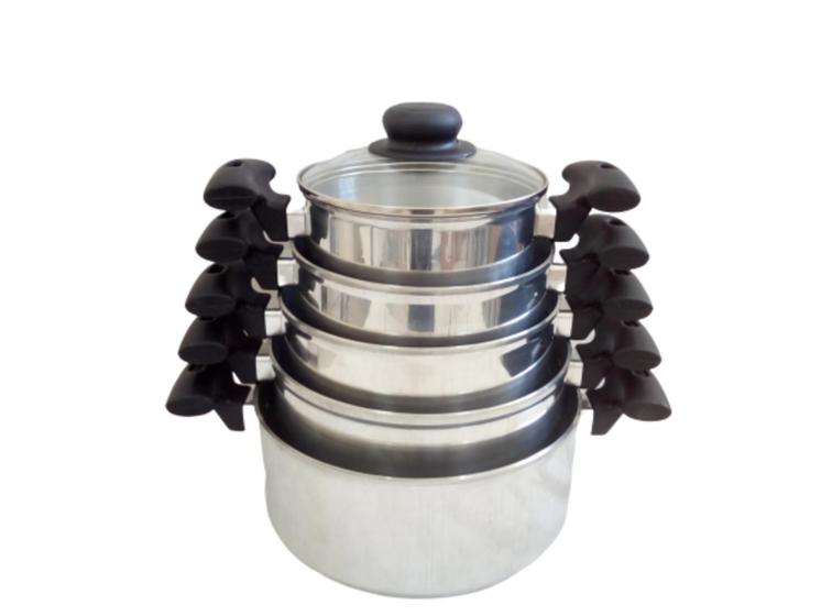 Jogo De Panelas De Alumínio Polido Alusol - Jogo de Panelas - Magazine ...