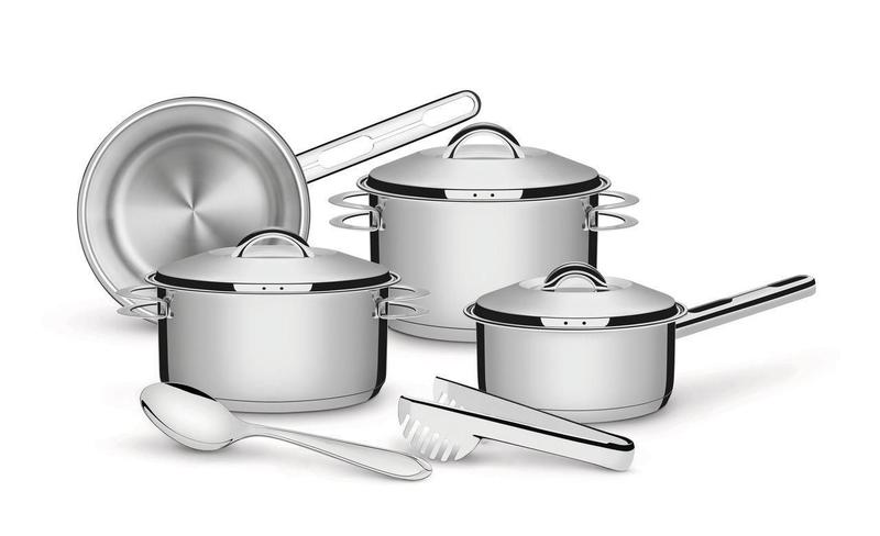 Jogo De Panelas Inox Fundo Triplo Solar 6 Peças Tramontina - Jogo de ...