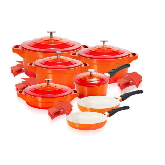 Jogo De Panelas Le Cook Com Revestimento Cerâmico - 7 Peças - Jogo de ...