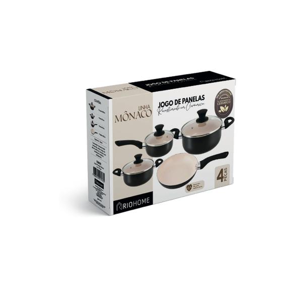 Jogo de Panelas Mônaco 4 Peças Revestimento em Cerâmica 1,8 MM - Rio ...