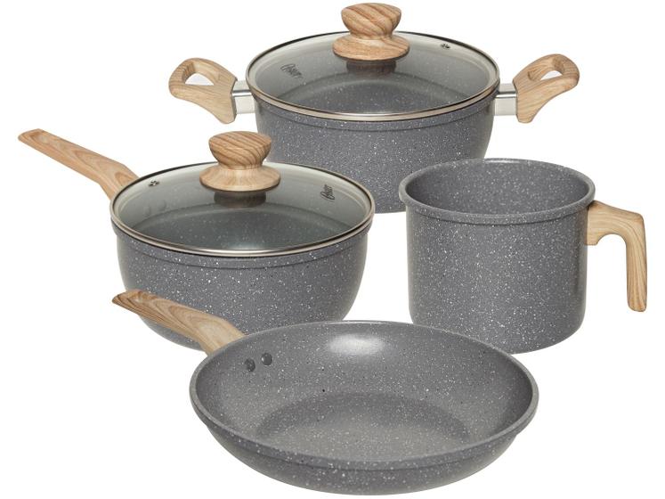 Jogo de Panelas Oster Revestimento Cerâmico de Alumínio Dark Grey 4 ...