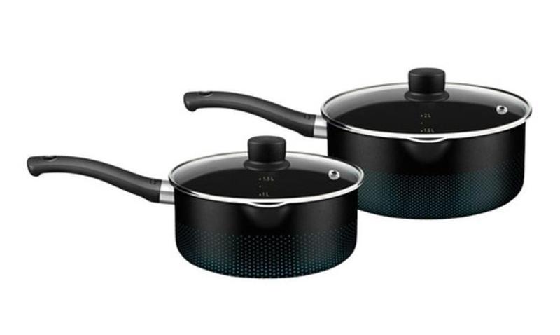 Jogo De Panelas Rochedo Smart Com Tampa 18 E 20Cm Preto - Jogo de ...