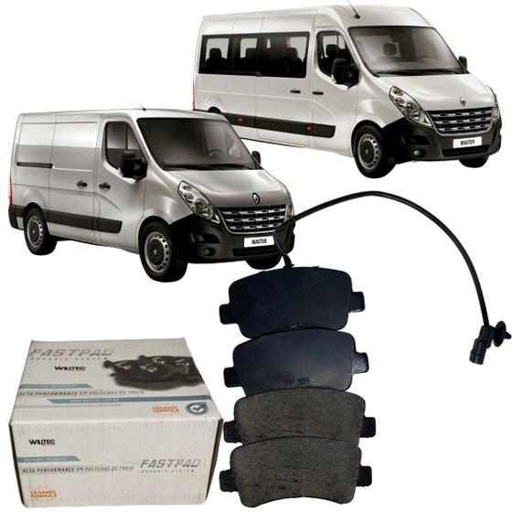 Jogo de pastilhas de freio traseiro cerâmica renault master após 2013 ...
